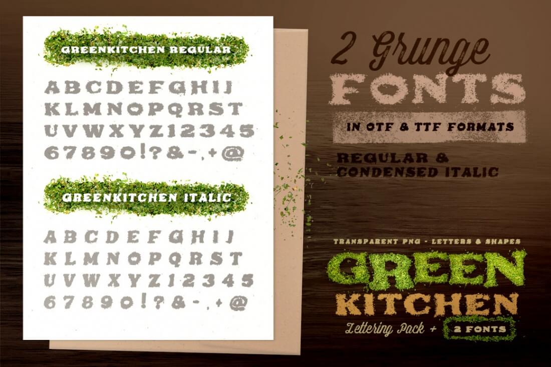 Creative Kitchen Font Bundle: 6 Delicious Font Families + Extras - only ...